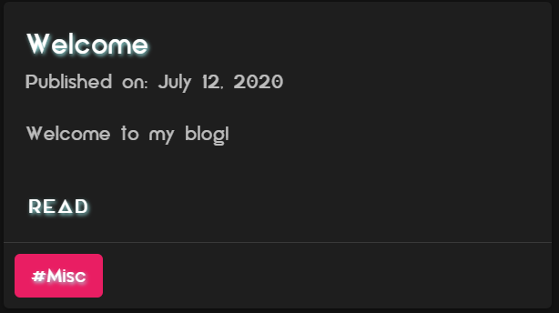 Welcome - My Blog
